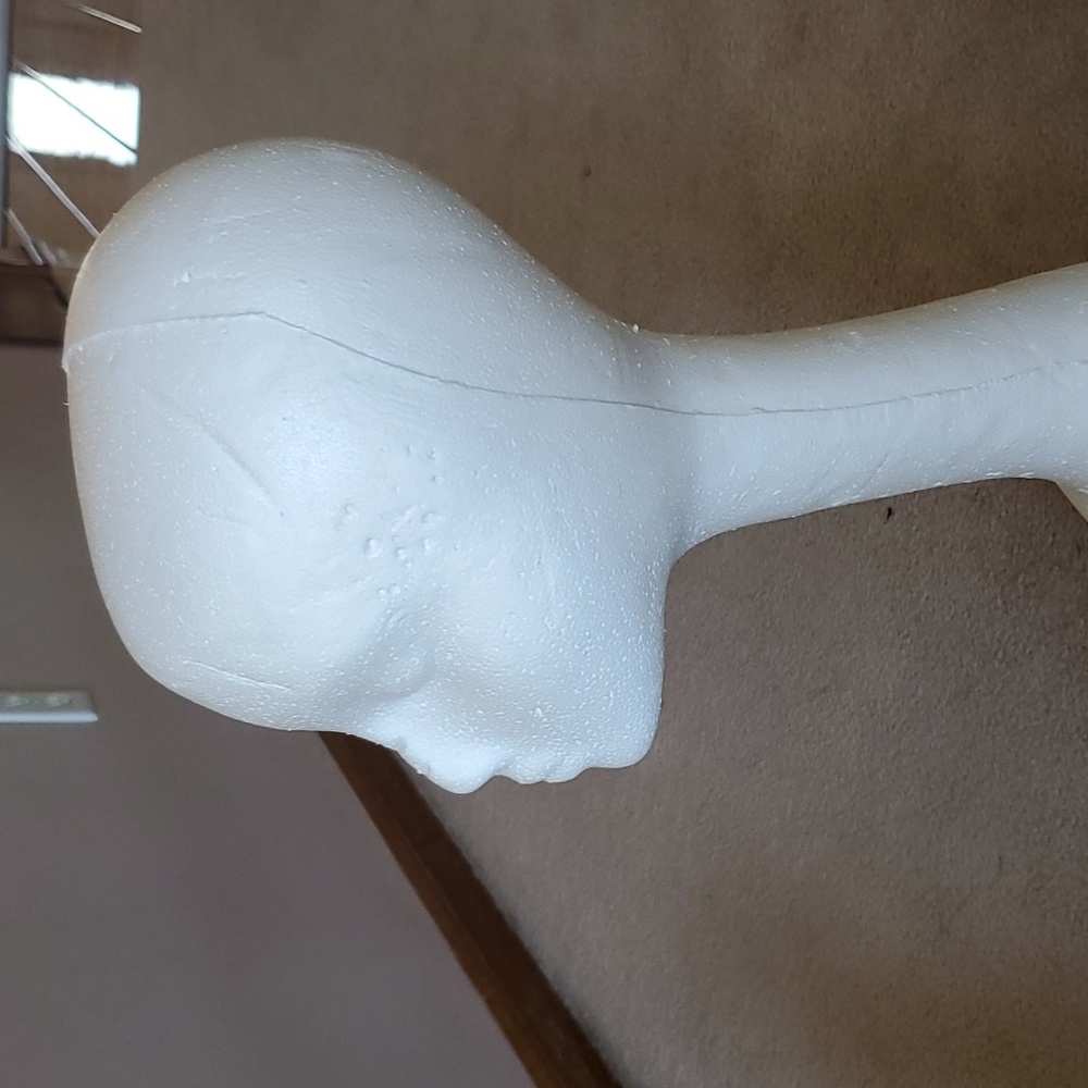 Styrofoam Display Head For Hairpieces, Jewelry - Gem